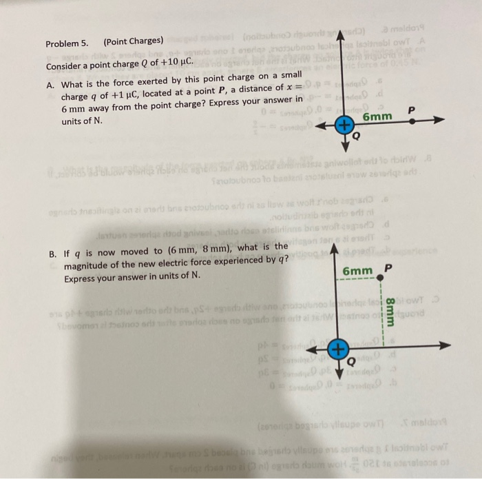 Solved Problem 5. (Point Charges) Colore del) TablowTA | Chegg.com