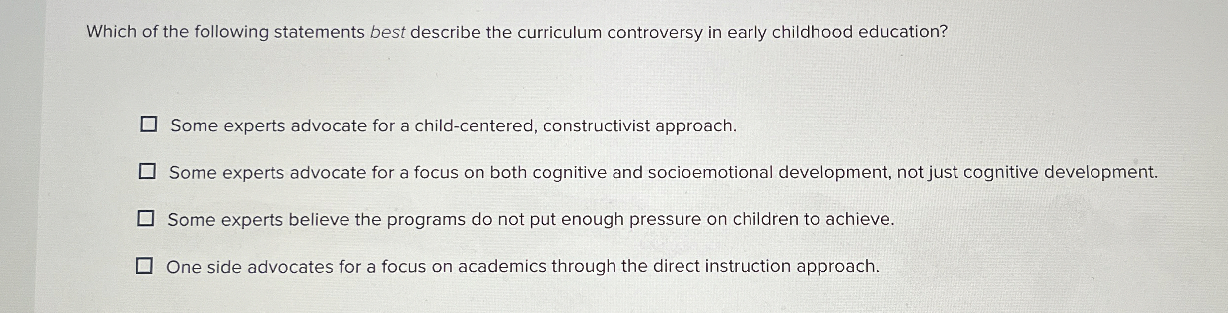 Solved Which of the following statements best describe the | Chegg.com