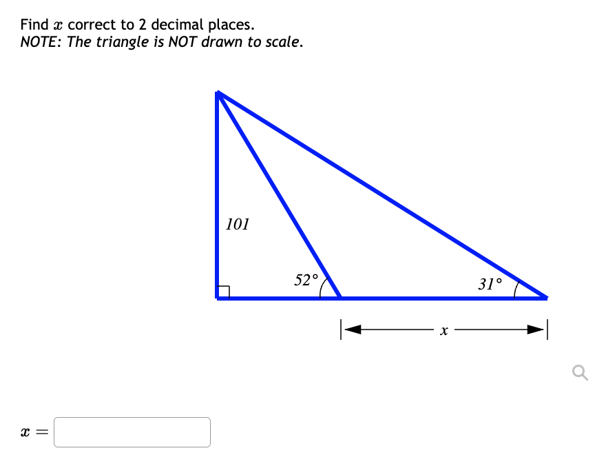 Solved Find x ﻿correct to 2 ﻿decimal places.NOTE: The | Chegg.com