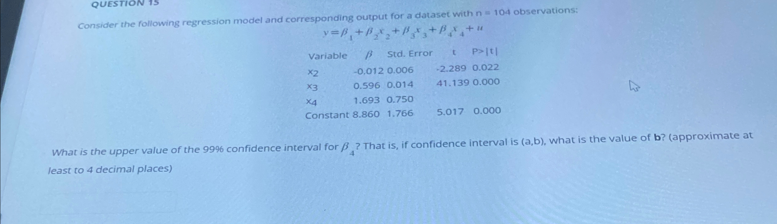 Solved Consider the following regression model and | Chegg.com Solved Consider the following regression model and | Chegg.com