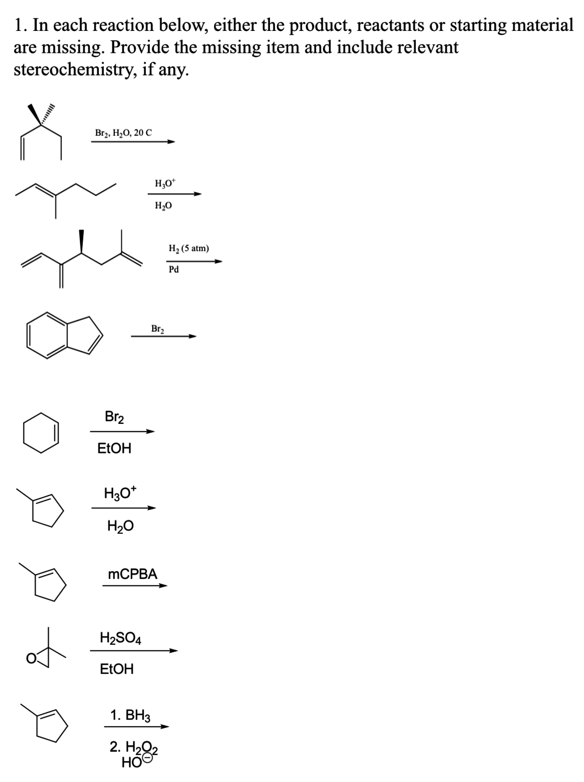 Solved In each reaction below, either the product, reactants | Chegg.com
