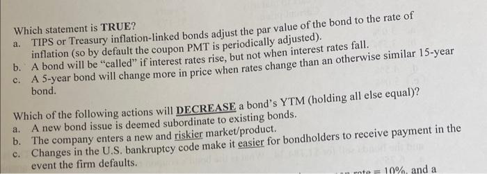 Solved a. TIPS or Treasury inflation-linked bonds adjust the | Chegg.com