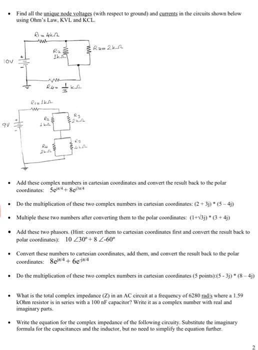 Solved - Find all the unique node voltages (with respect to | Chegg.com
