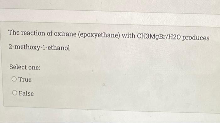 Solved The reaction of oxirane (epoxyethane) with | Chegg.com