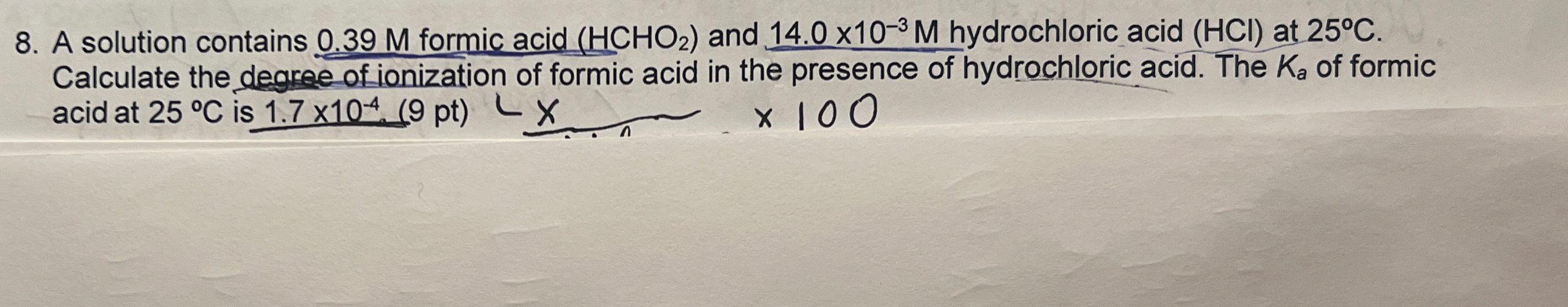 Solved A solution contains 0.39 ﻿M formic acid (HCHO2) ﻿and | Chegg.com