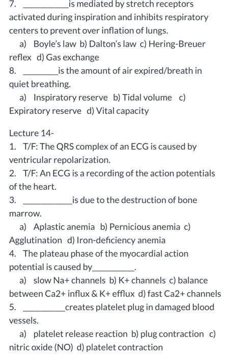 Solved activated during inspiration and inhibits respiratory | Chegg.com