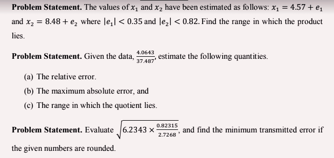 Solved Problem Statement. The values of x1 and x2 have been | Chegg.com