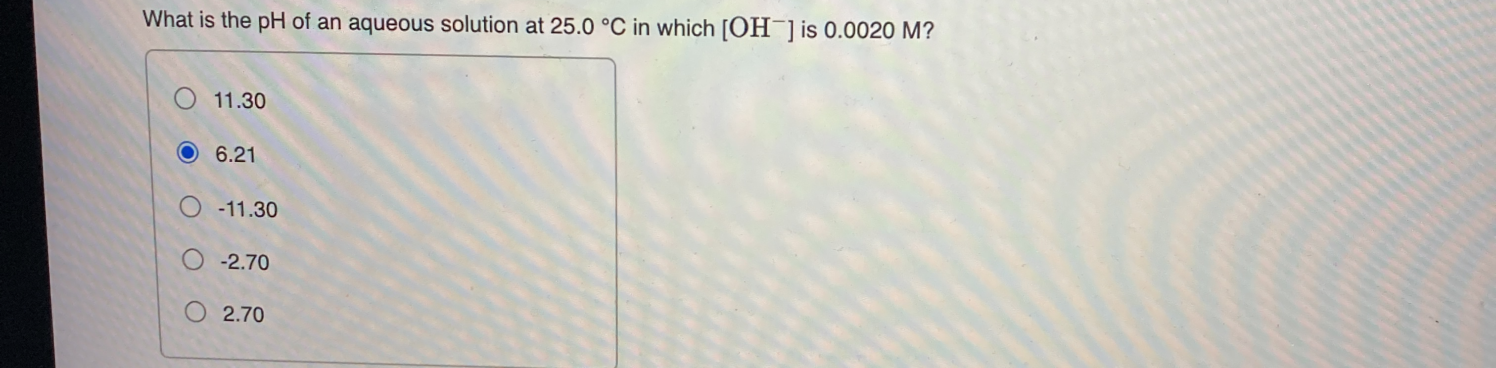Solved What is the pH of an aqueous solution at 25.0°C ﻿in | Chegg.com