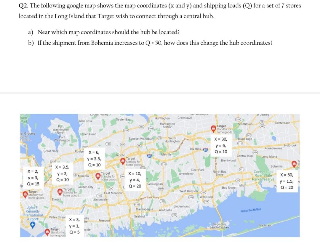 Solved Q2. The following google map shows the map | Chegg.com