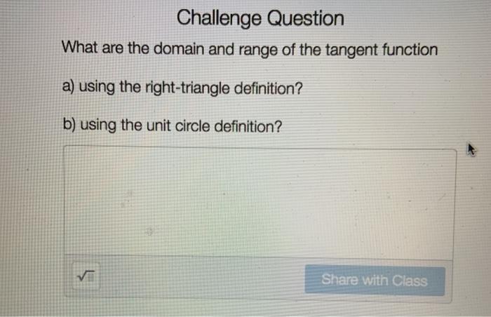 Solved Challenge Question What are the domain and range of | Chegg.com