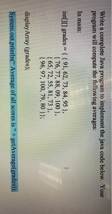 Solved Write a complete Java program to implement the java | Chegg.com