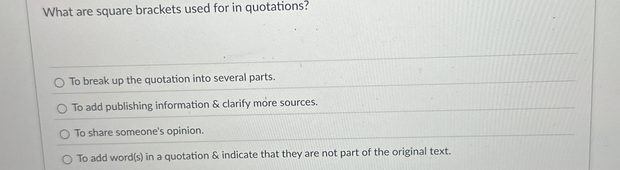 Solved What are square brackets used for in quotations?To | Chegg.com