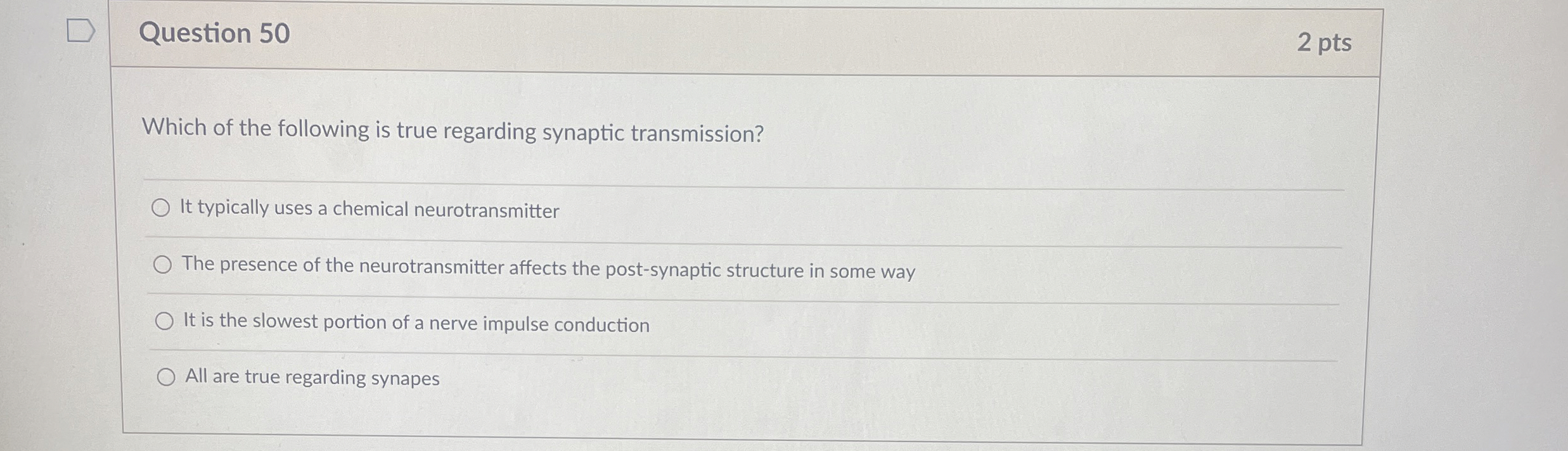 Solved Question 502 ﻿ptsWhich of the following is true | Chegg.com