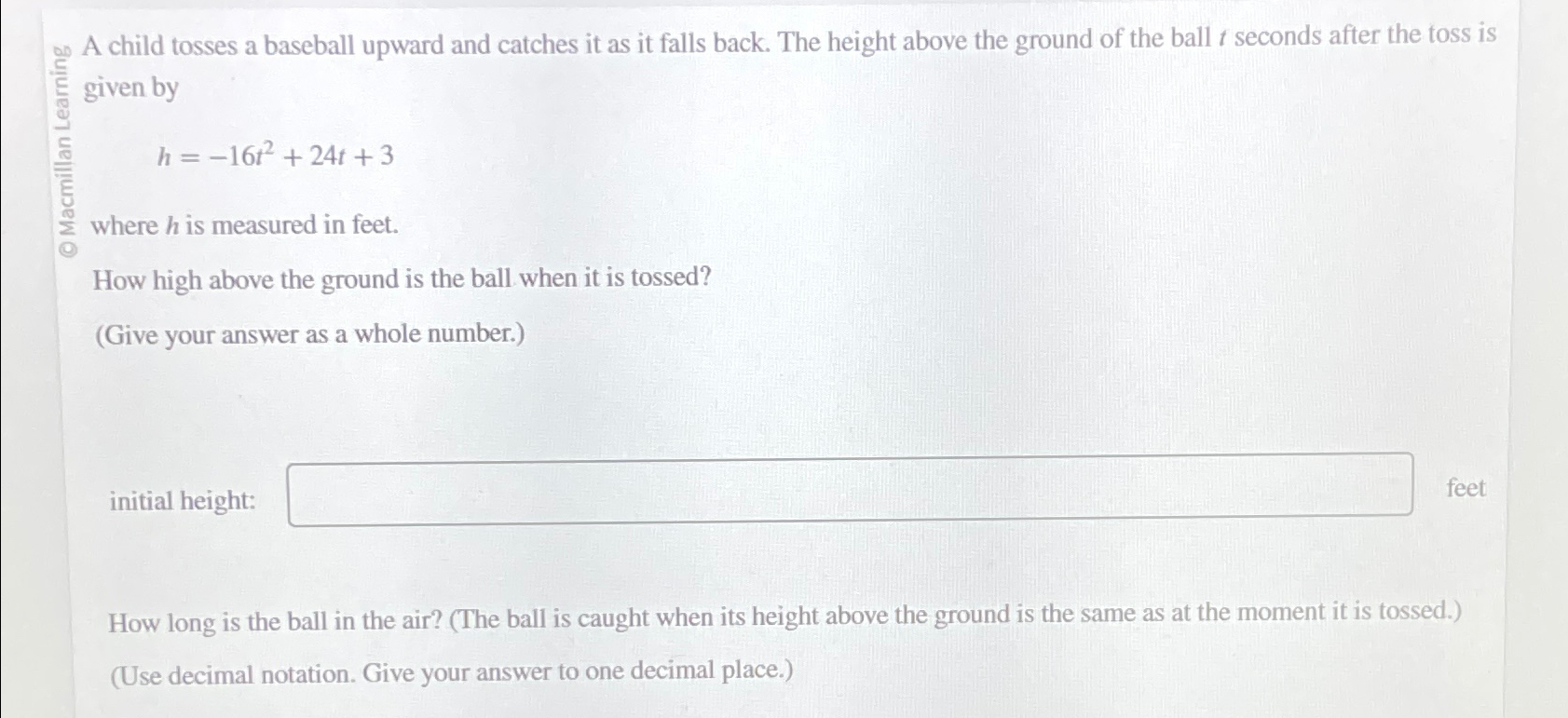 Solved in A child tosses a baseball upward and catches it as | Chegg.com