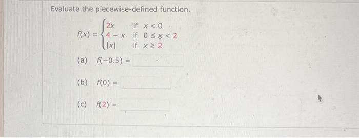 Solved Evaluate the piecewise-defined function. | Chegg.com