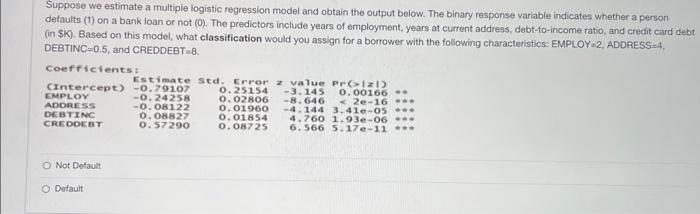 Solved Suppose we estimate a multiple logistic regression | Chegg.com