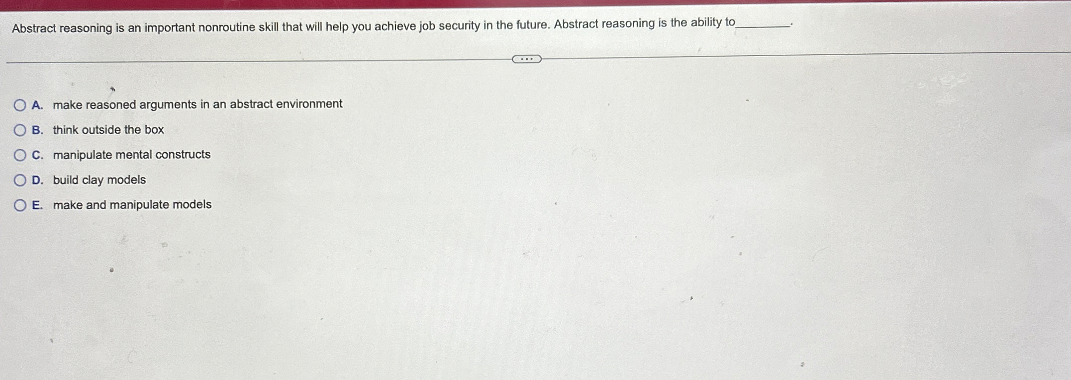 Solved Abstract reasoning is an important nonroutine skill | Chegg.com