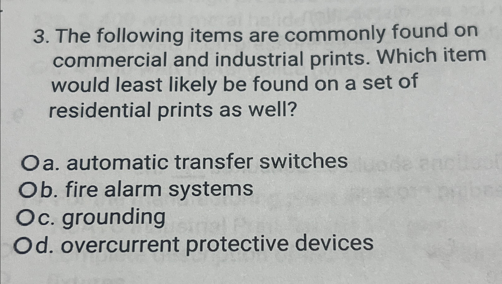 Solved The following items are commonly found on commercial | Chegg.com