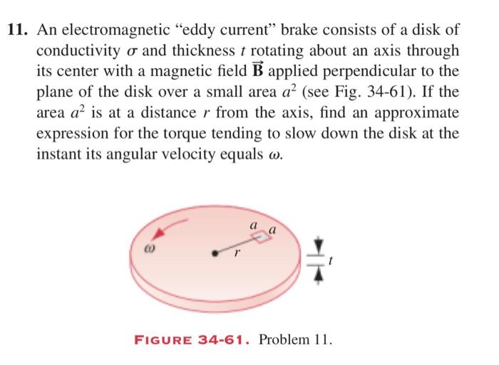 Solved 1. An electromagnetic "eddy current" brake consists | Chegg.com