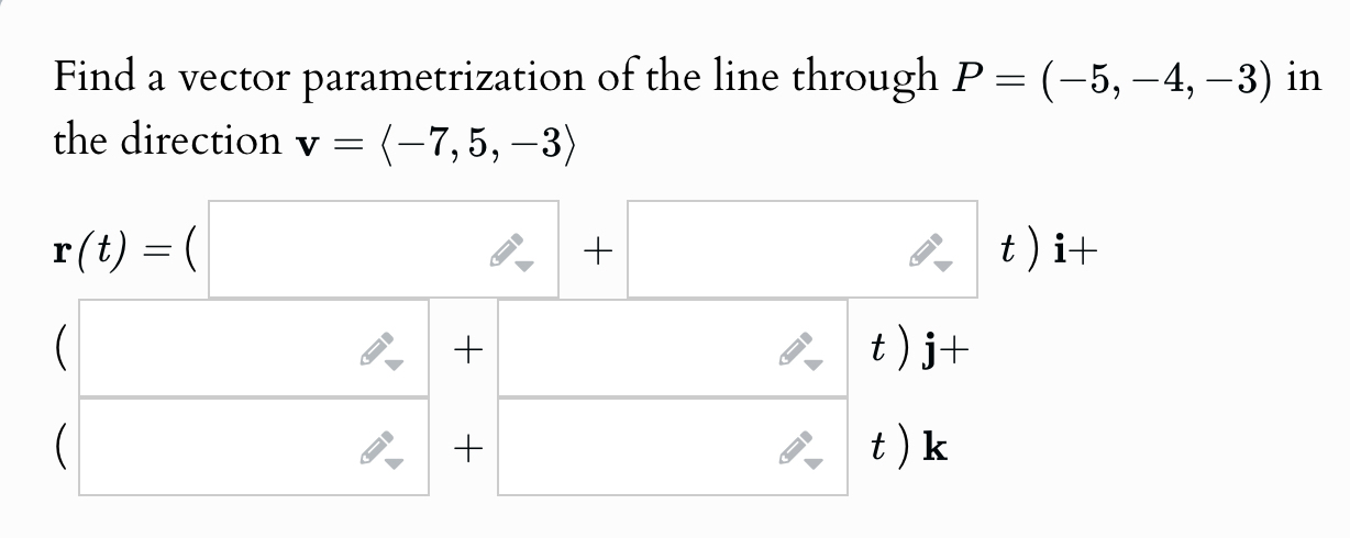 Solved Find a vector parametrization of the line through | Chegg.com