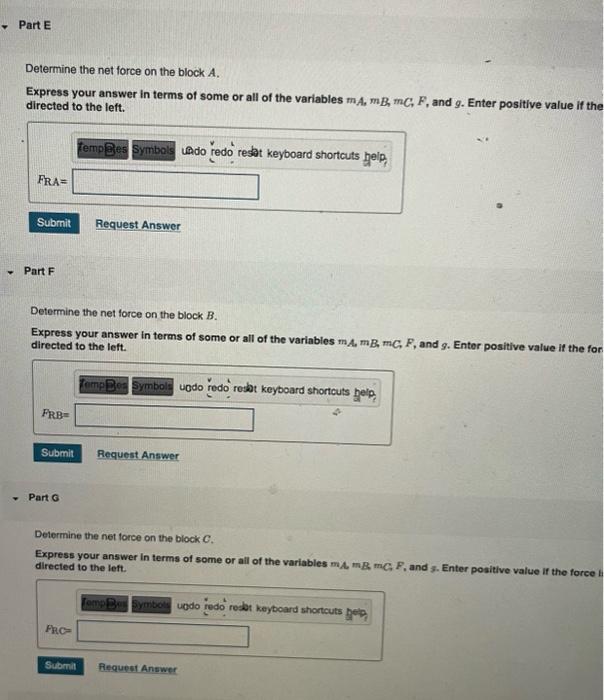 Solved Three blocks on a frictionless horizontal surface are | Chegg.com