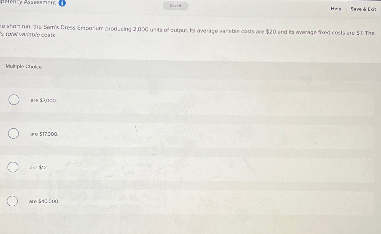 Solved petency Assessment (i)HelpSave & Exite short run, the | Chegg.com