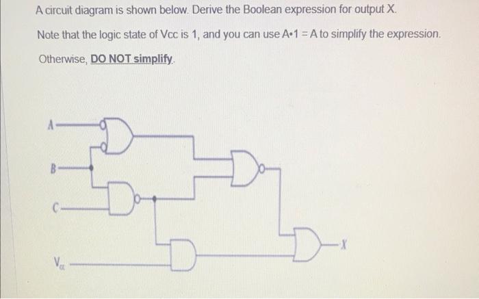 Solved A circuit diagram is shown below. Derive the Boolean | Chegg.com
