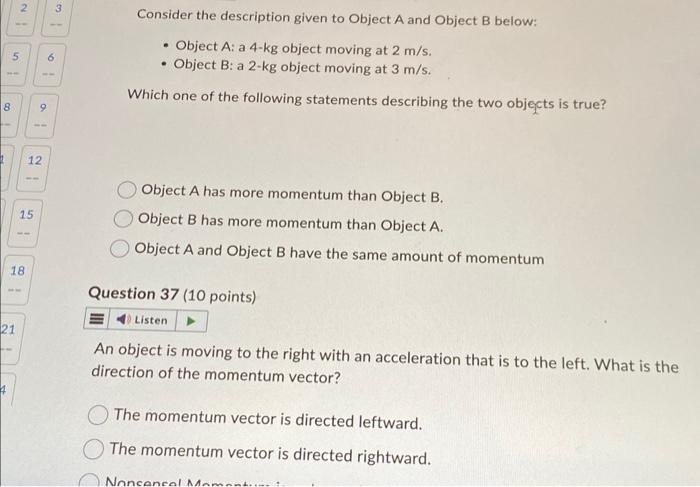 Solved Consider The Description Given To Object A And Object 1500