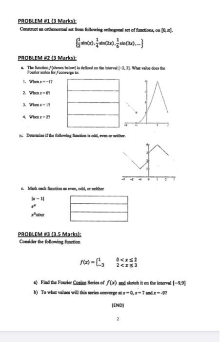 Solved PROBLEM #1 (3 Marks): Construct an orthonormal set | Chegg.com