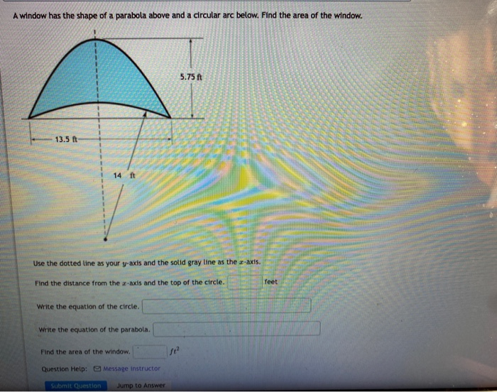 Solved A window has the shape of a parabola above and a | Chegg.com