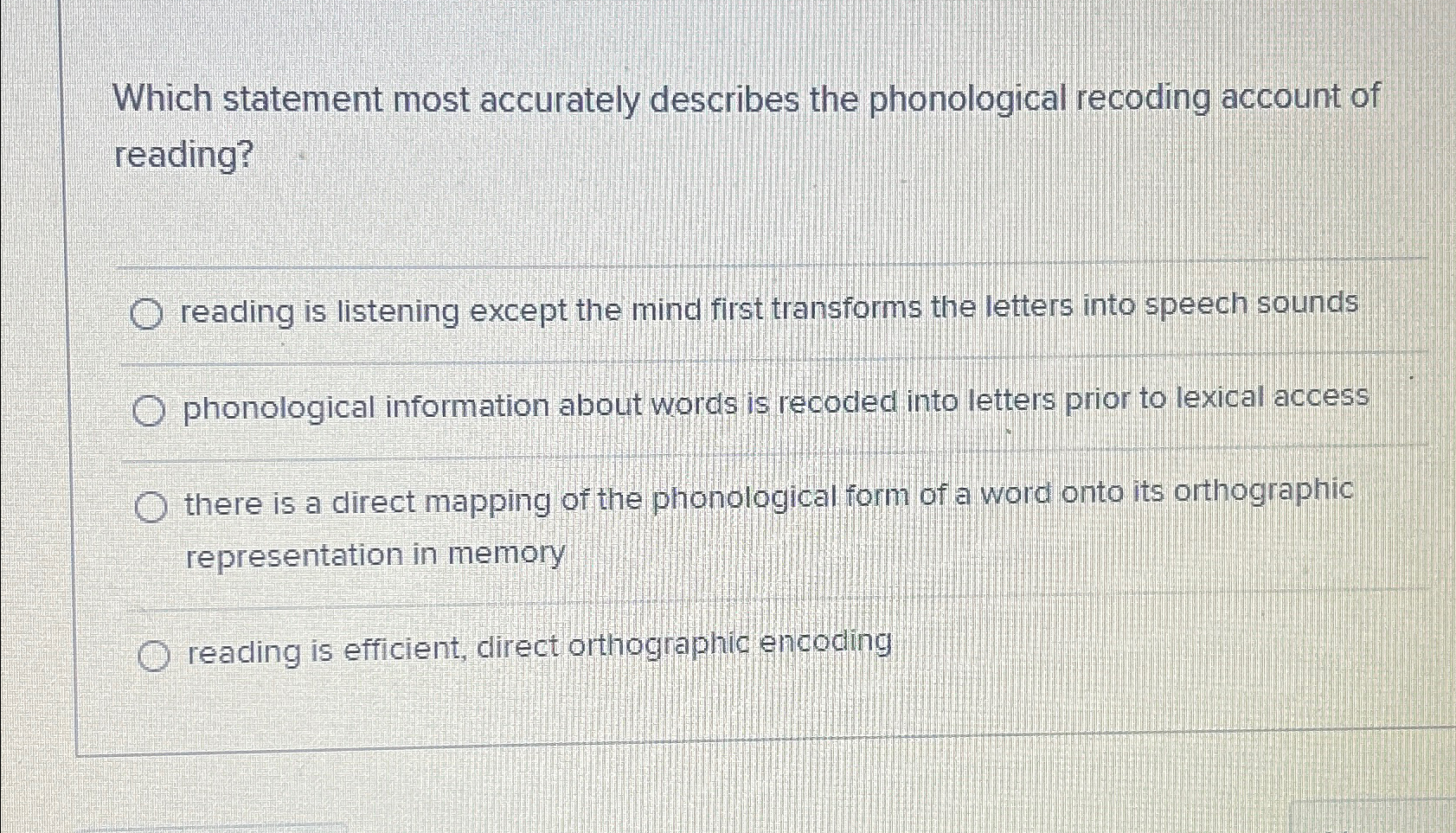 Solved Which statement most accurately describes the | Chegg.com