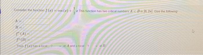 Solved Consider the function f(x)=cos(x)+21x This function | Chegg.com