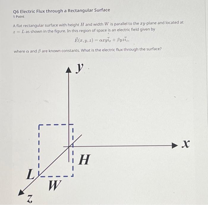 Solved Q6 Electric Flux through a Rectangular Surface 1 | Chegg.com