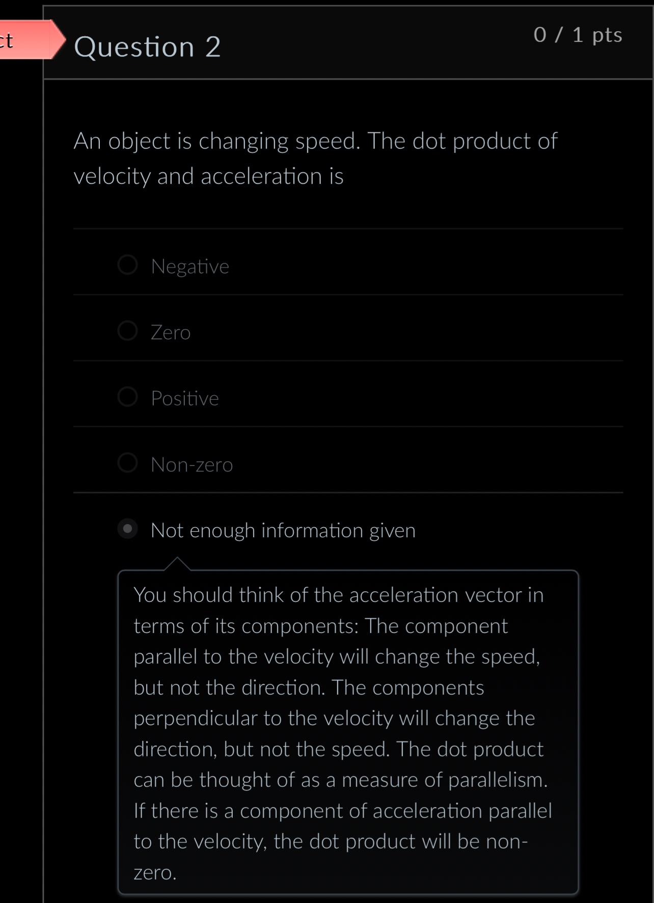 Solved Question 201 ﻿ptsAn object is changing speed. The dot | Chegg.com