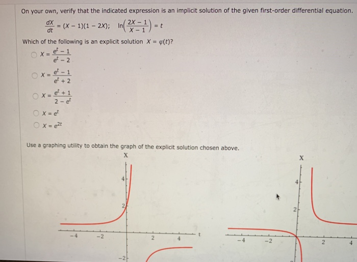 Solved State The Order Of The Given Ordinary Differential