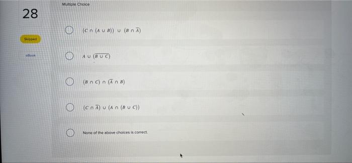 Solved Match each of the given combinations of sets A, B and | Chegg.com