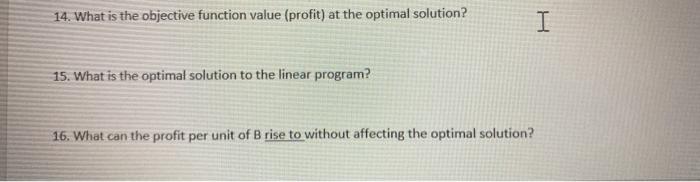 Solved Use The Solved Linear Program In Excel And The 7673