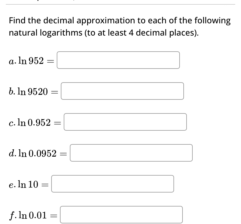 Solved Find the decimal approximation to each of the | Chegg.com