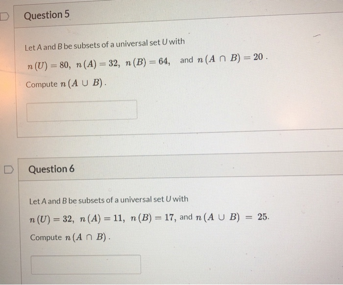 Solved Question 1 Let A Be A Subset Of A Universal Set U