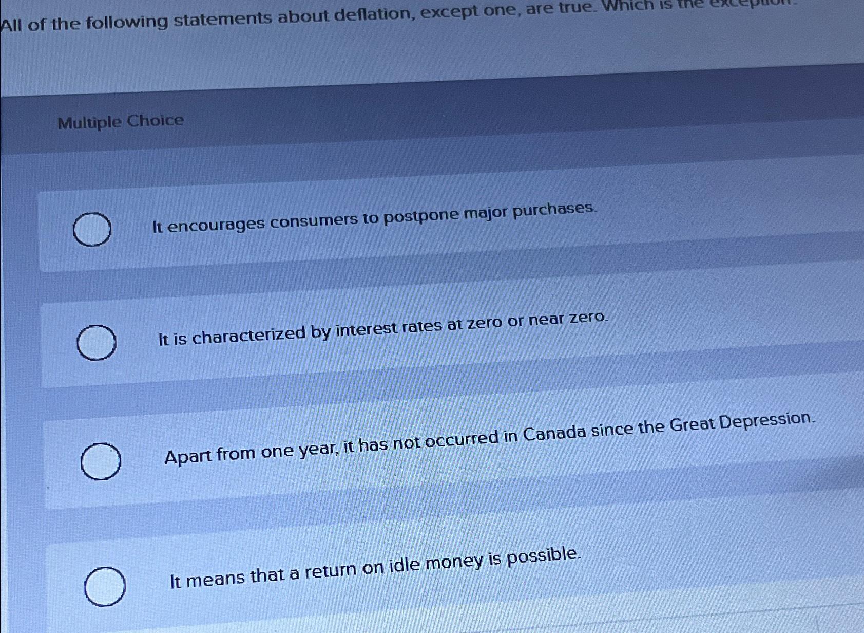 Solved All of the following statements about deflation, | Chegg.com