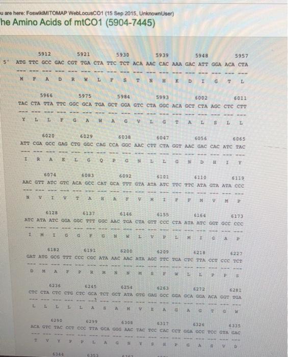 Solved Mitomap 2. What does the codon "AGA code for in the | Chegg.com