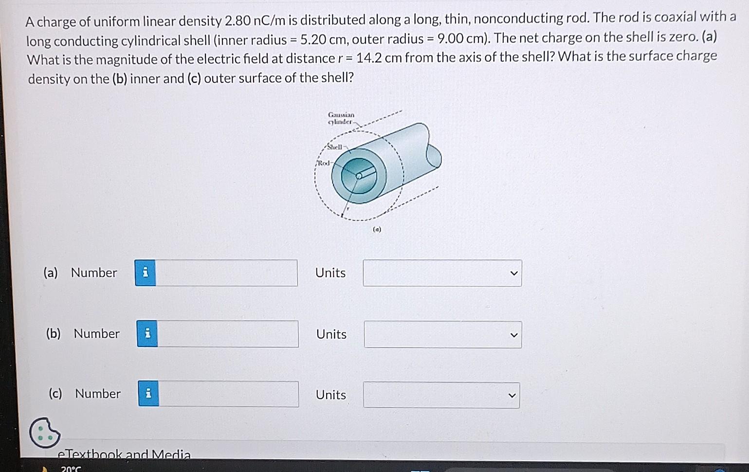Solved A charge of uniform linear density 2.80nC/m is | Chegg.com