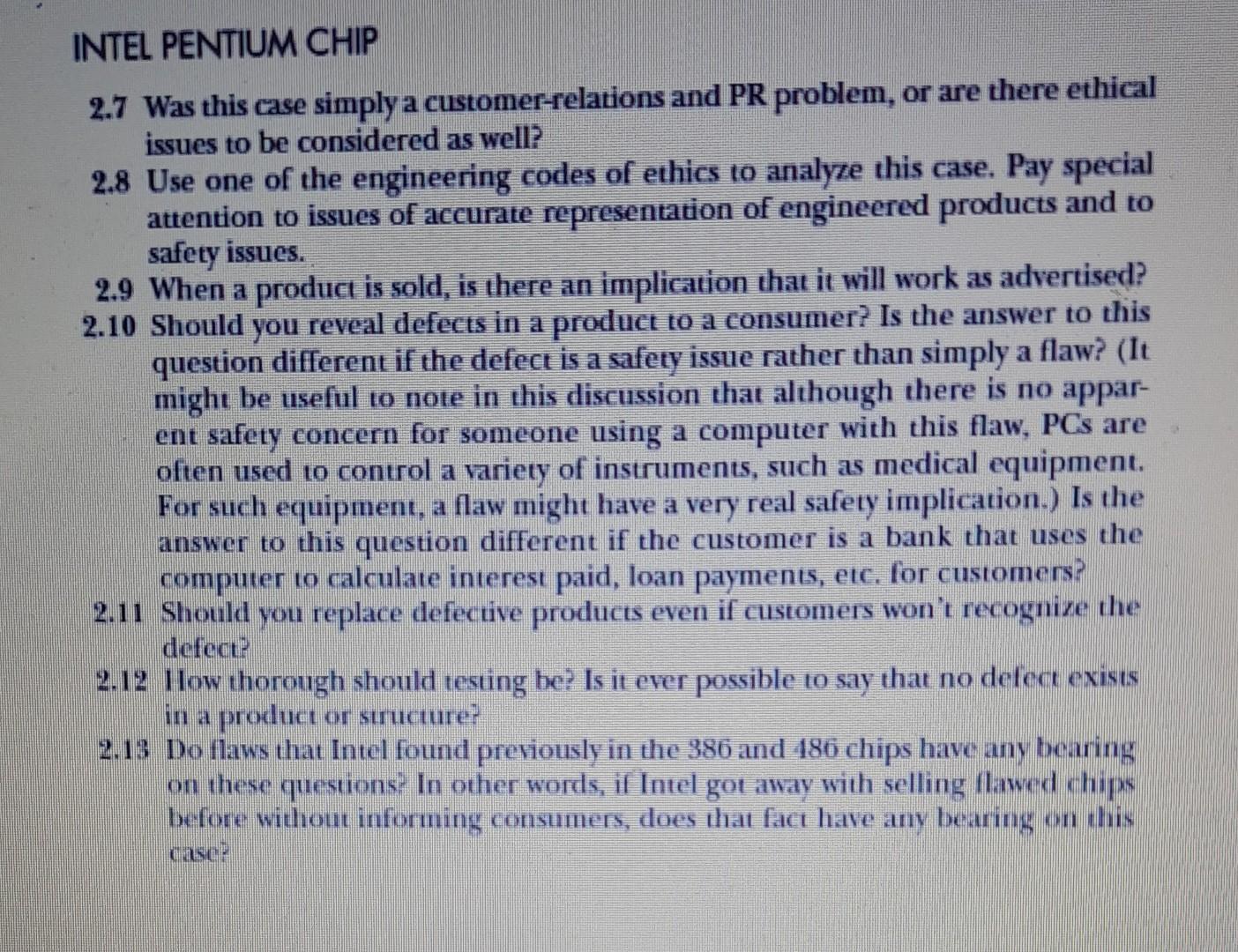 Solved The Intel Pentium Chip ∘ In late 1994, the media | Chegg.com