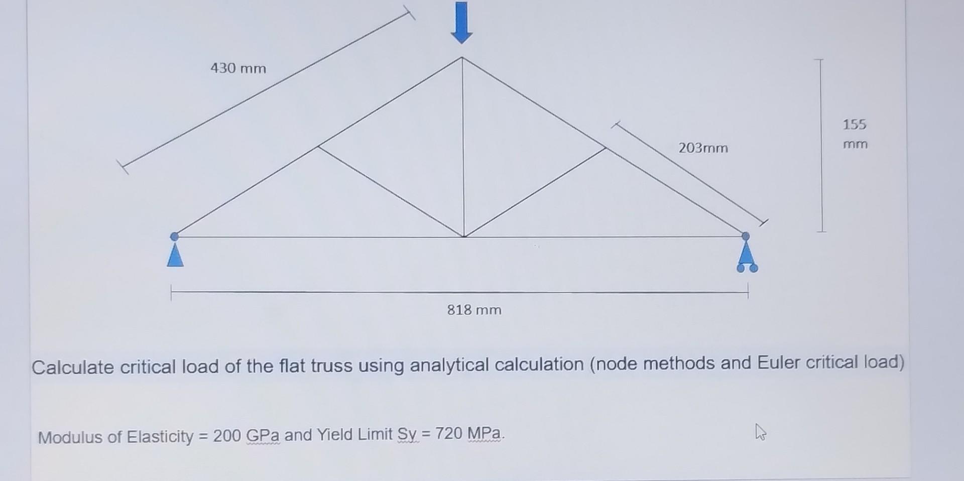 Solved 1 - Calculate critical load of the flat truss using | Chegg.com