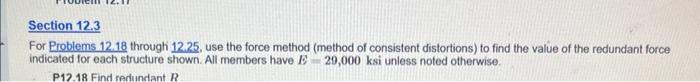 Solved Section 12.3 For Problems 12.18 through 12.25, use | Chegg.com