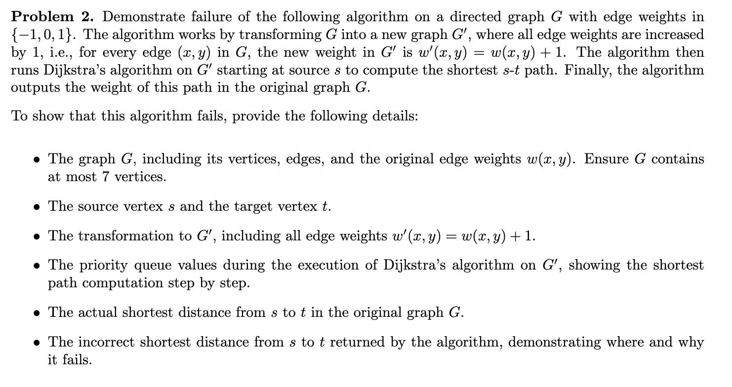 Solved Problem 2. ﻿Demonstrate failure of ﻿the following | Chegg.com