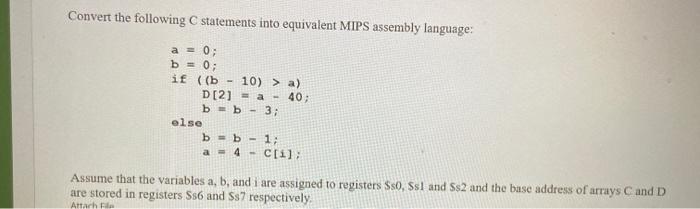 Solved Convert the following C statements into equivalent | Chegg.com