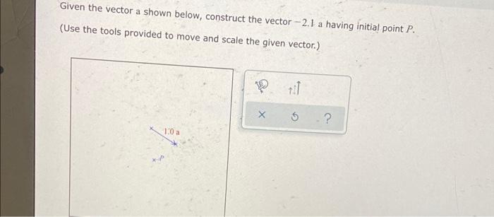 Solved Given the vector a shown below, construct the | Chegg.com