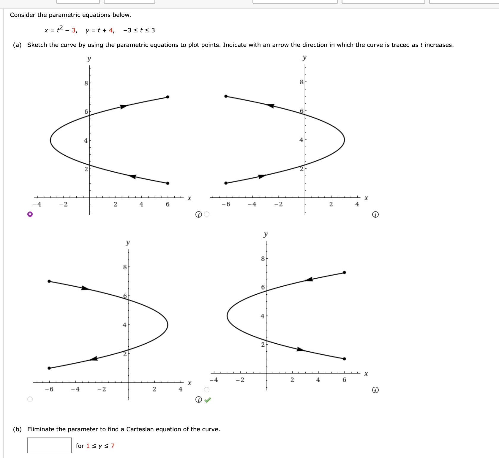 Solved Consider the parametric equations | Chegg.com
