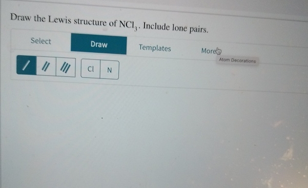Solved Draw the Lewis structure of NCl3. ﻿Include lone | Chegg.com